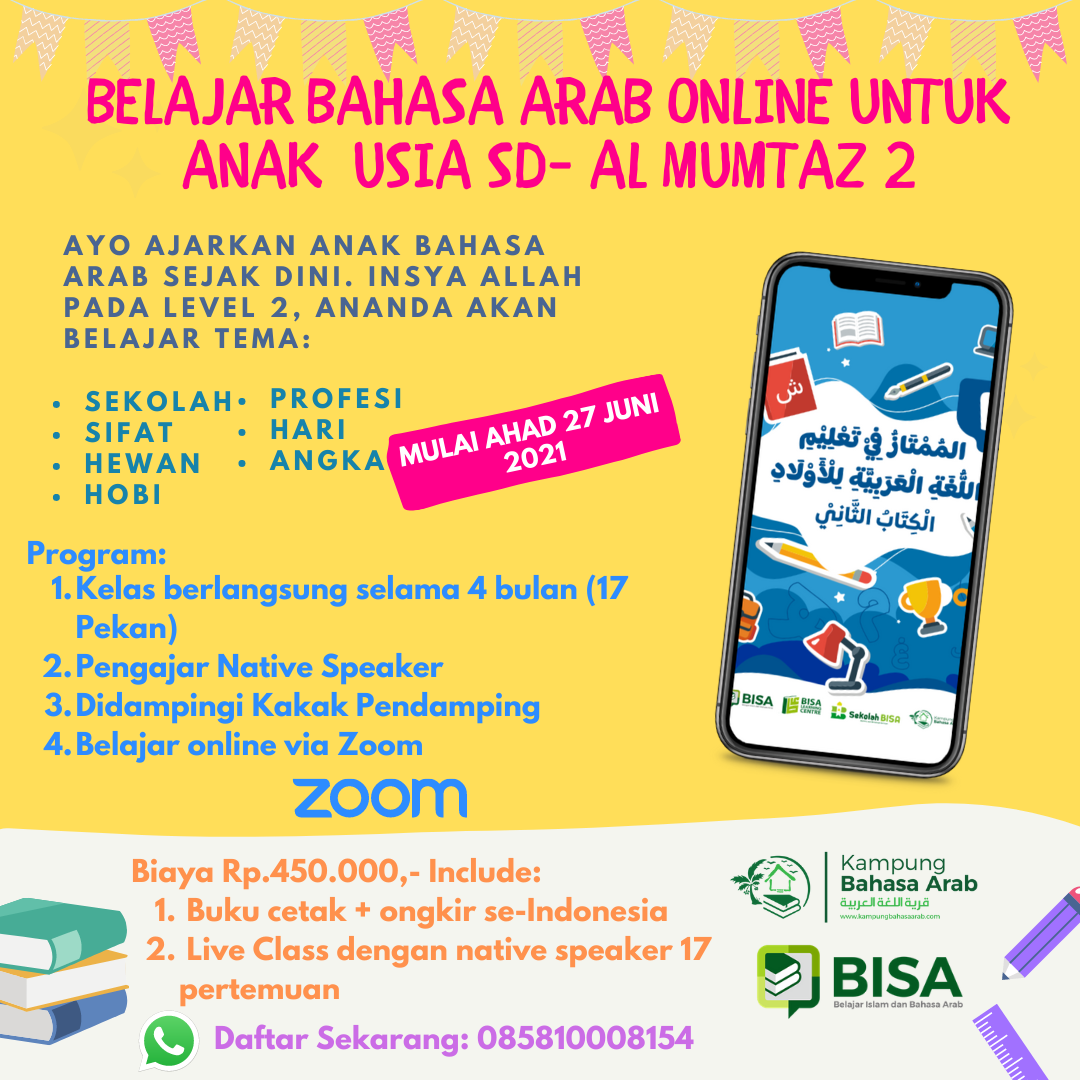 Pendaftaran Kelas Bahasa Arab Online Untuk Anak Usia TK-SD Level 2 ...